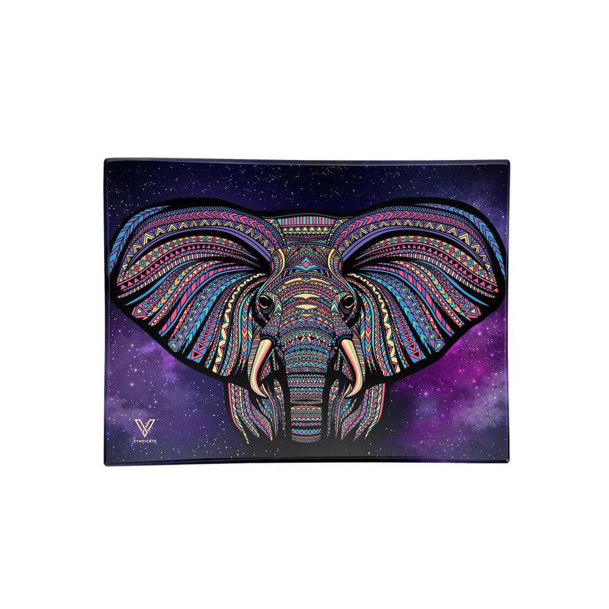 V-Syndicate Small Glass Rolling Tray - Elephant - Smoke&Vape